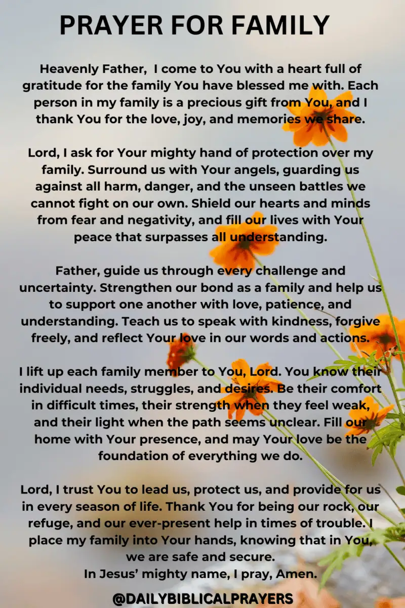 Prayer For Family: 30 Most Powerful Family Prayers - daily biblical prayers