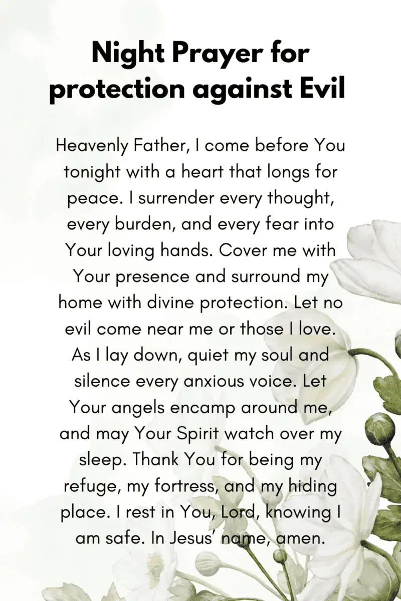 50 Night Prayers for Protection Against Evil Before You Sleep Tonight ...