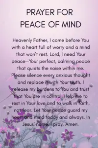 50 Powerful Prayers For Peace Of Mind - daily biblical prayers