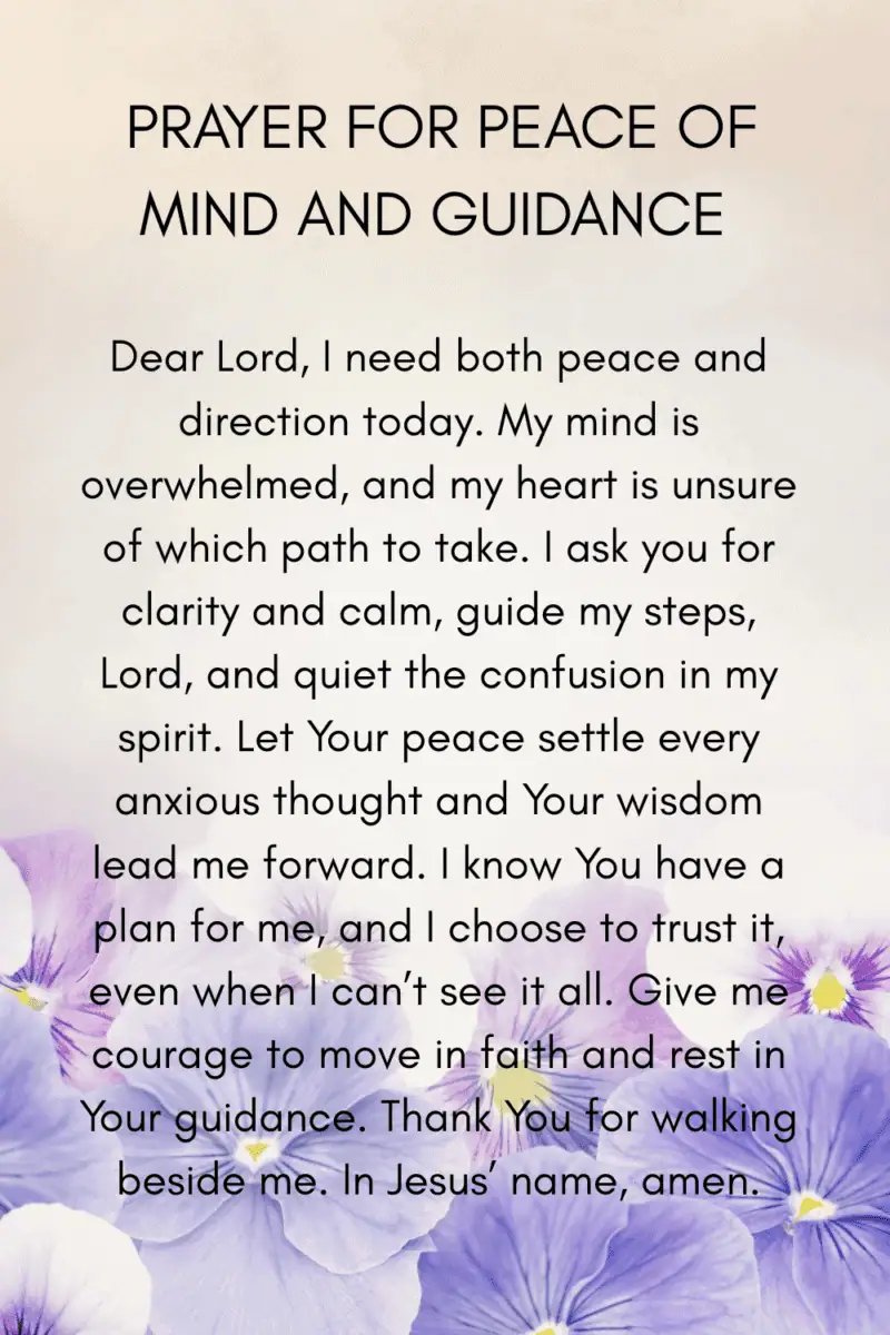 50 Powerful Prayers For Peace Of Mind - daily biblical prayers